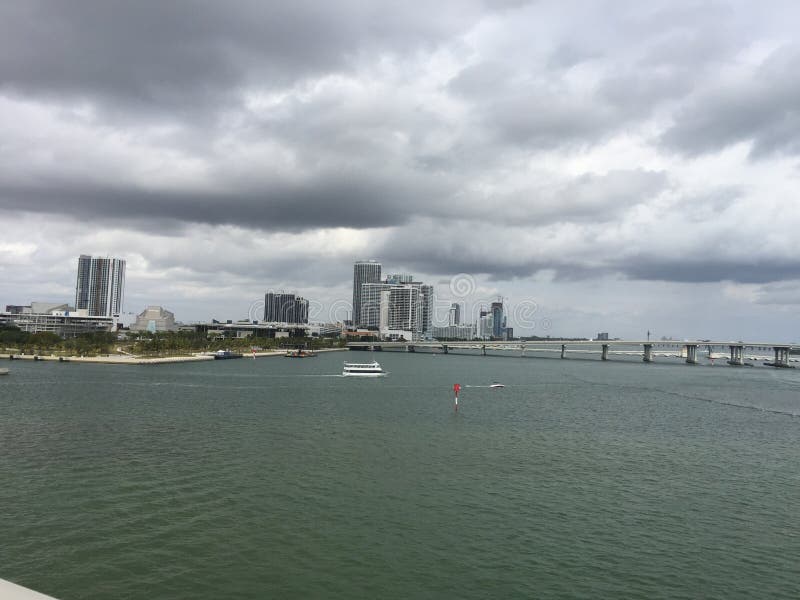 View of Biscayne Bay, Miami, Florida Stock Image - Image of miami, view ...
