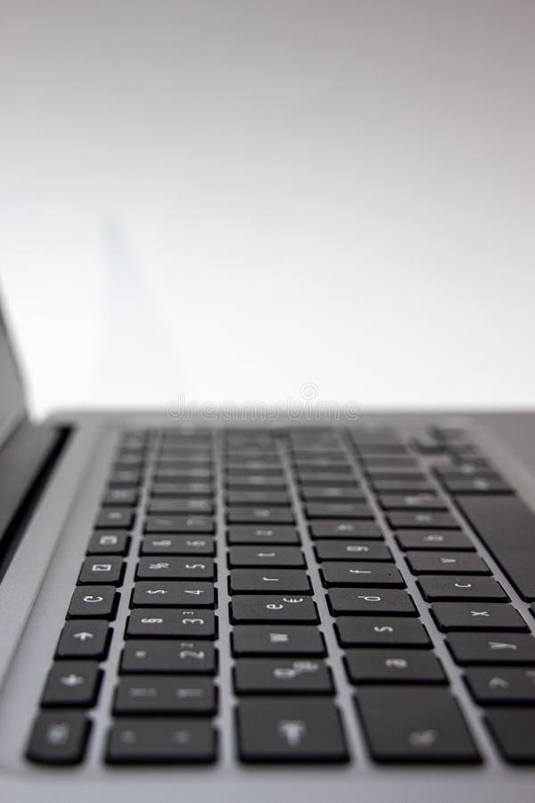 View of a Black Keyboard of a Gray Notebook Stock Image - Image of ...