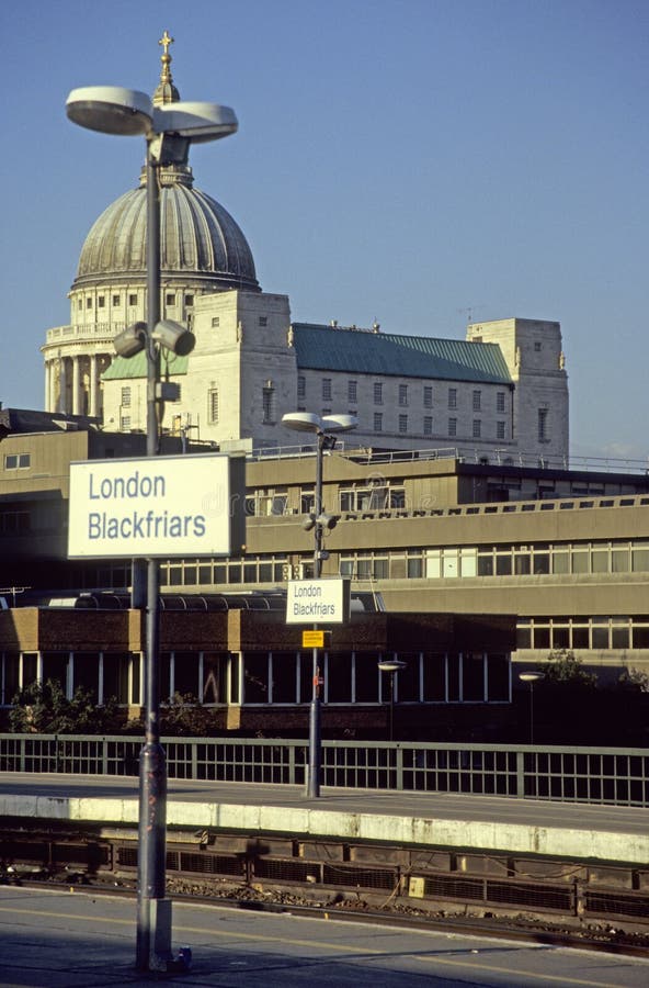 View of Blackfriars Railway Station and London City Skyline UK ... View of Blackfriars Railway Station and London City Skyline UK ...