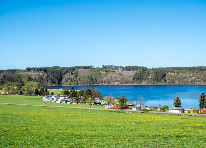 View of the Bleilochtalsperre Germany Stock Image - Image of hole ...