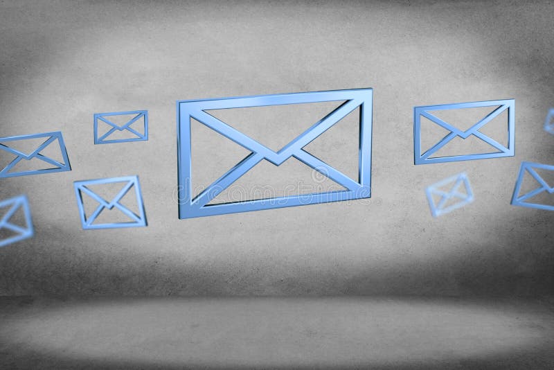 Blue Email Symbol Displayed on a Color Background - 3D Rendering Stock ...