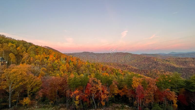 A View of the Blue Ridge Parkway during the Autumn Fall Color Changing ...