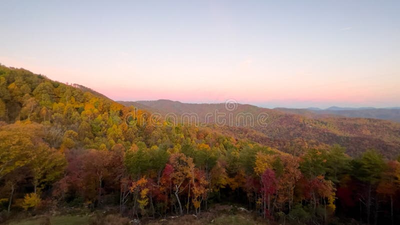 A View of the Blue Ridge Parkway during the Autumn Fall Color Changing ...