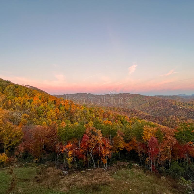 A View of the Blue Ridge Parkway during the Autumn Fall Color Changing ...