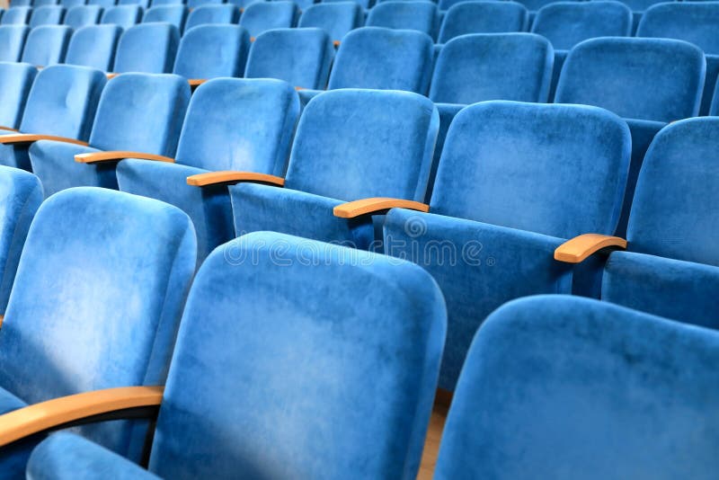 View of blue seats stock photo. Image of concert, comfortable - 141118700