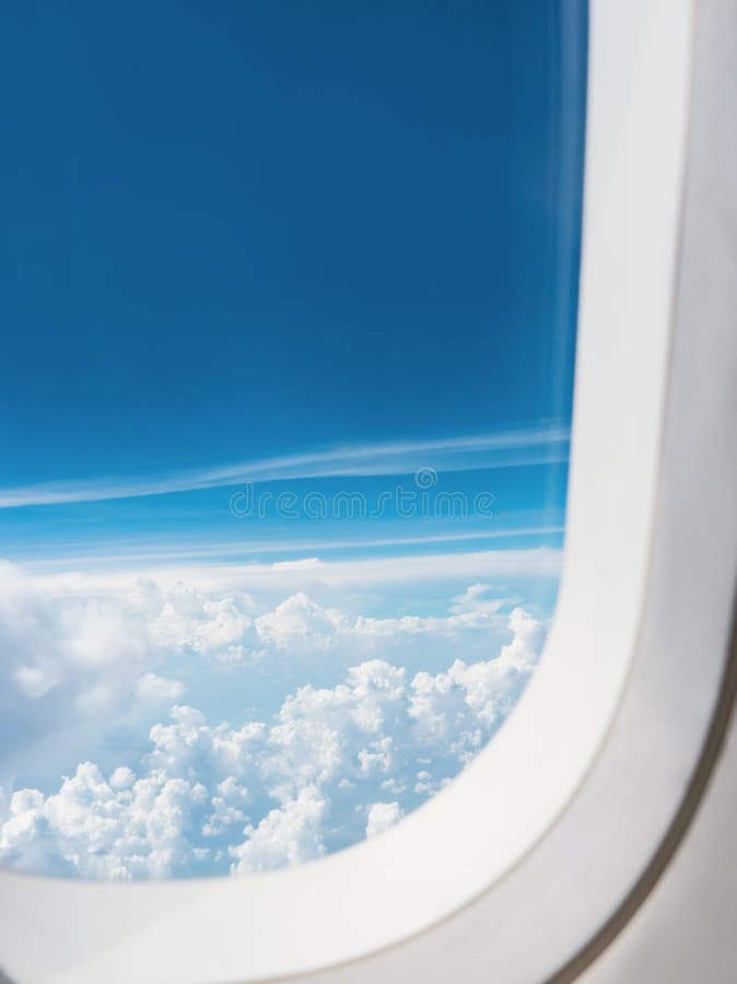 View of Sky from Airplane Window Stock Image - Image of high, travel ...
