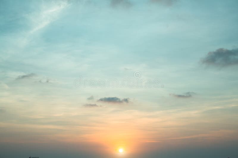 View of Blue Sky with Clouds during Sunset. Stock Image - Image of ...