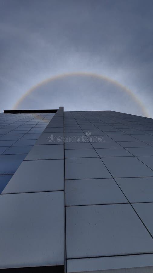 View of the Blue Sky and a Round Rainbow Stock Image - Image of round ...