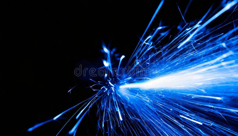Blue Sparks and Blurred Background Stock Illustration - Illustration of ...