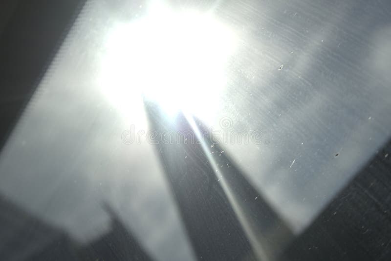 Looking Up at Skyscraper from a Dirty Train Window Stock Image - Image ...