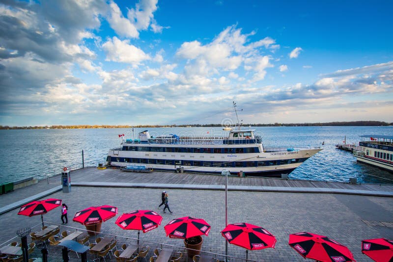 View of a Boat Docked at the Harbourfront in Toronto, Ontario ...