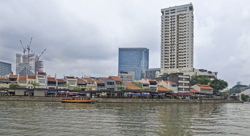 View of the Boat Quay on the River Singapore Editorial Image - Image of ...