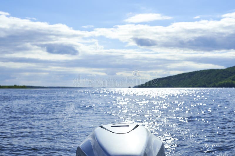 View from the Stern of the Boat on the River Stock Image - Image of ...