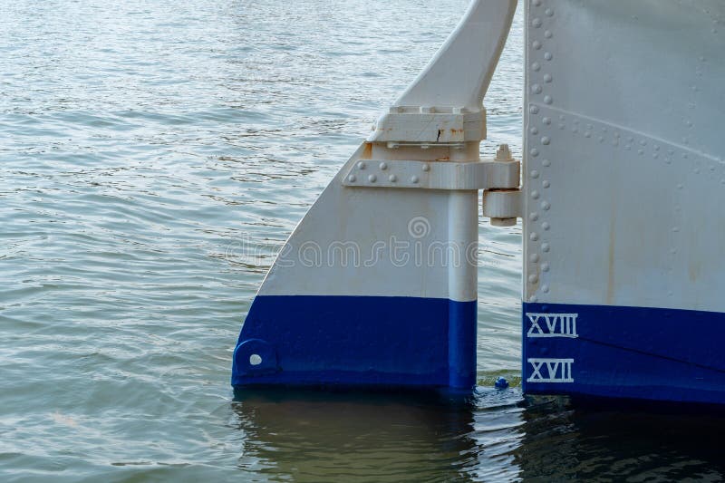 View of boat rudder stock image. Image of hull, equipment - 305028957