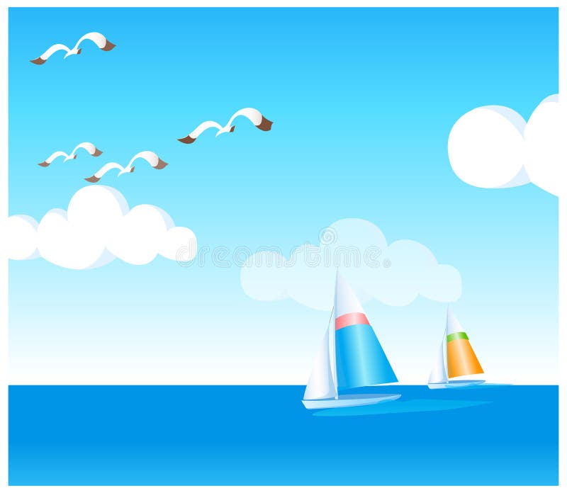 The view of boats stock vector. Illustration of illustrate - 36401265