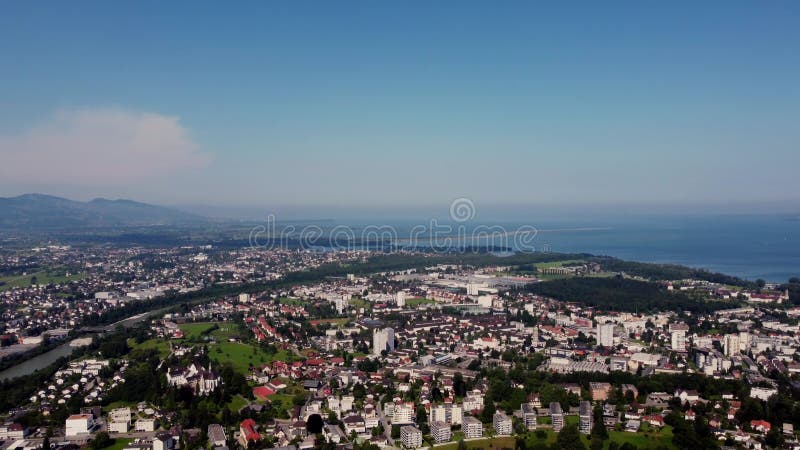 View of the Bodensee, Lake Constance. Panorama from Pfander. Bregenz ...