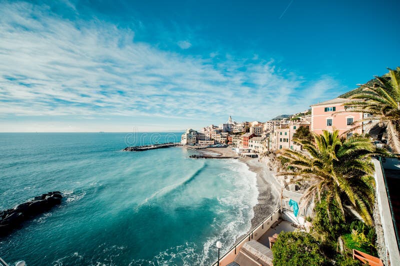 View of Bogliasco. Bogliasco is a Ancient Fishing Village in Italy ...