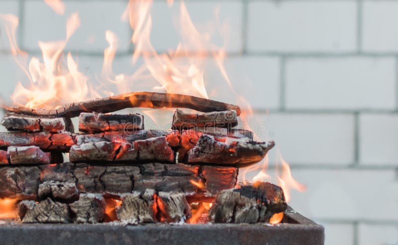 View of a Campfire Made of Stacked Logs Stock Photo - Image of ...