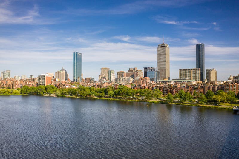 View of Boston Skyline in Summer Afternoon Stock Image - Image of ...