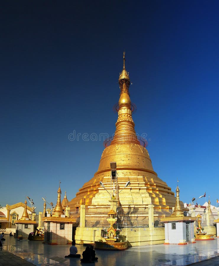 Botataung Pagoda With Blue Sky, Yangon, Myanmar 2 Editorial Stock Photo ...