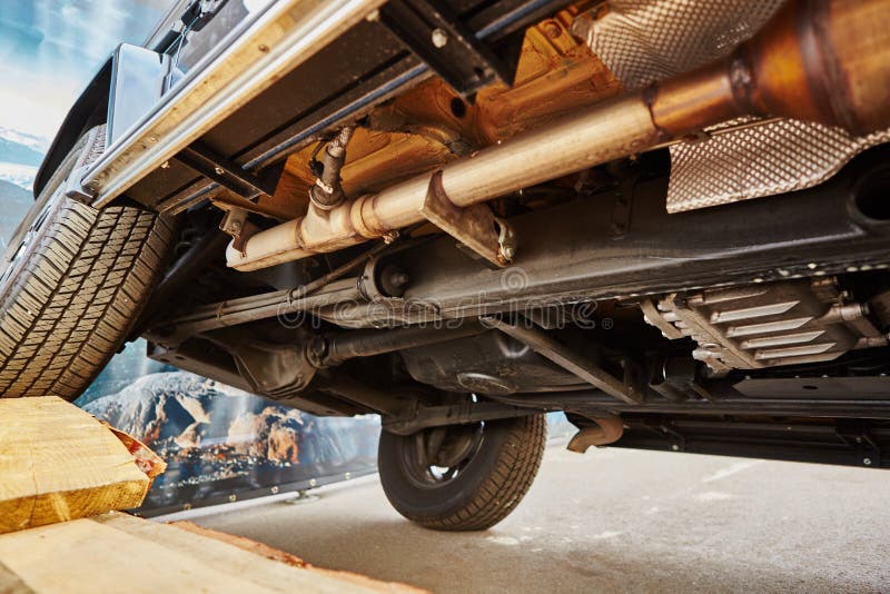 View from the Bottom of a Car Stock Image - Image of platform ...