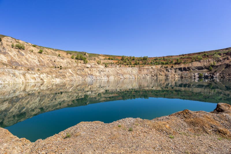 View from the Bottom of a Mining Pit Stock Photo - Image of hole ...