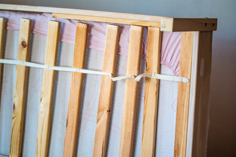 View of Bottom Part of Wooden Bed and the Frame Stock Image - Image of ...