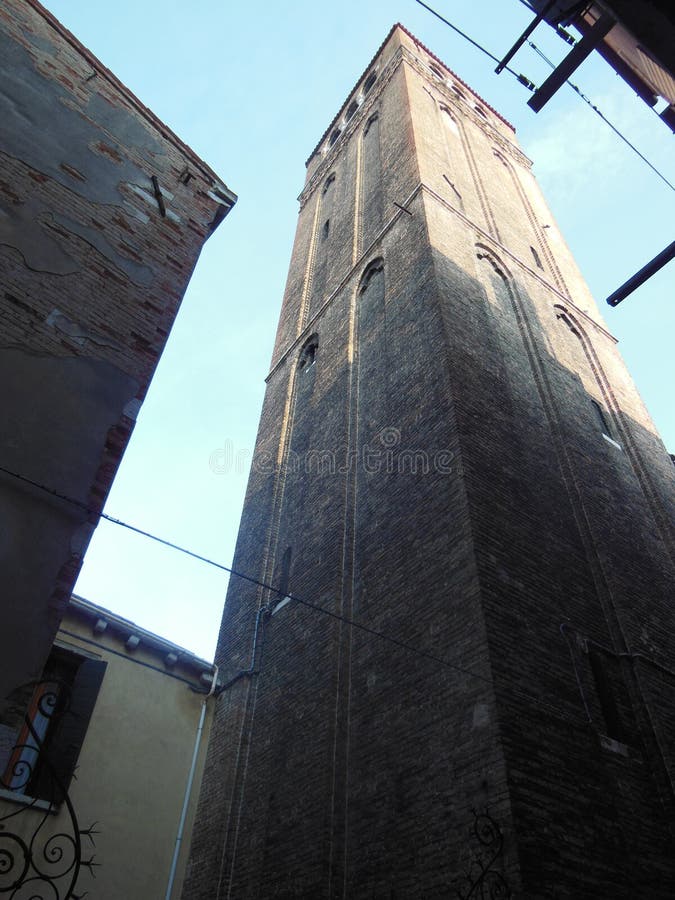 The Ancient Watchtower. Venice, Italy Editorial Stock Image - Image of ...