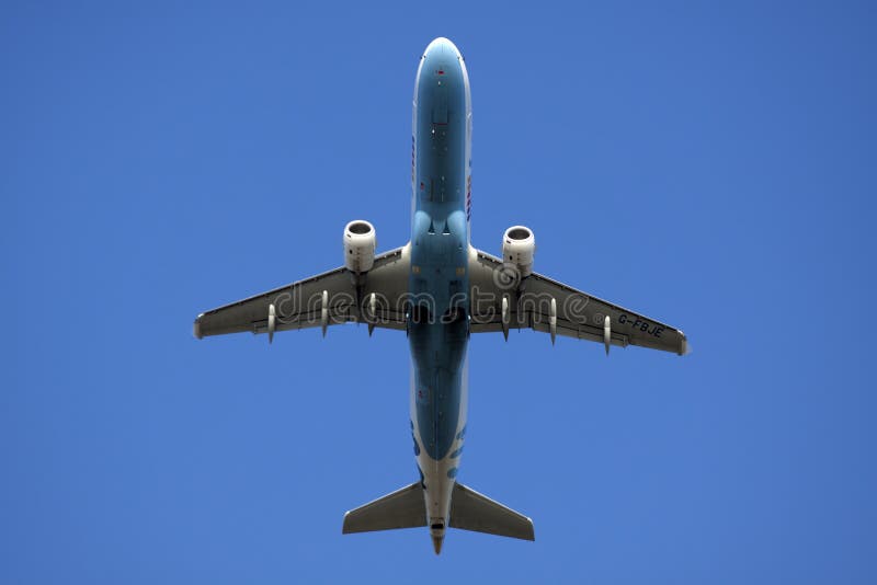 View of the Bottom Side of the Flying Plane Editorial Image - Image of ...