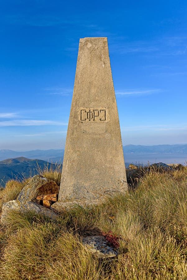 View of a Boundary Stone on the Yugoslavia SFRJ Border. the Border ...