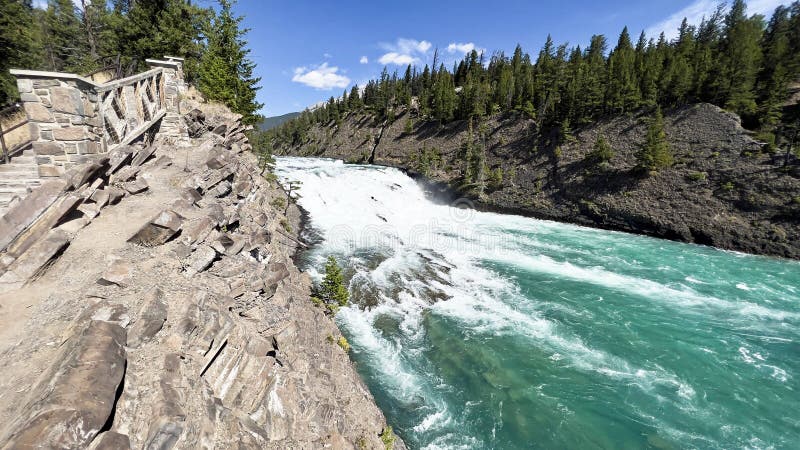 View of Bow Falls, a Major Waterfall on the Bow River, Alberta, Canada ...