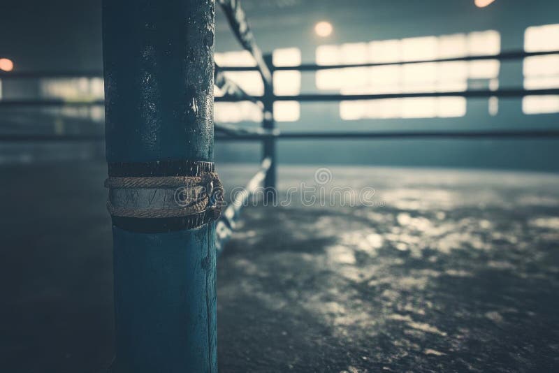 View of Boxing Ring Post and Ropes, a Battleground of Strength and ...
