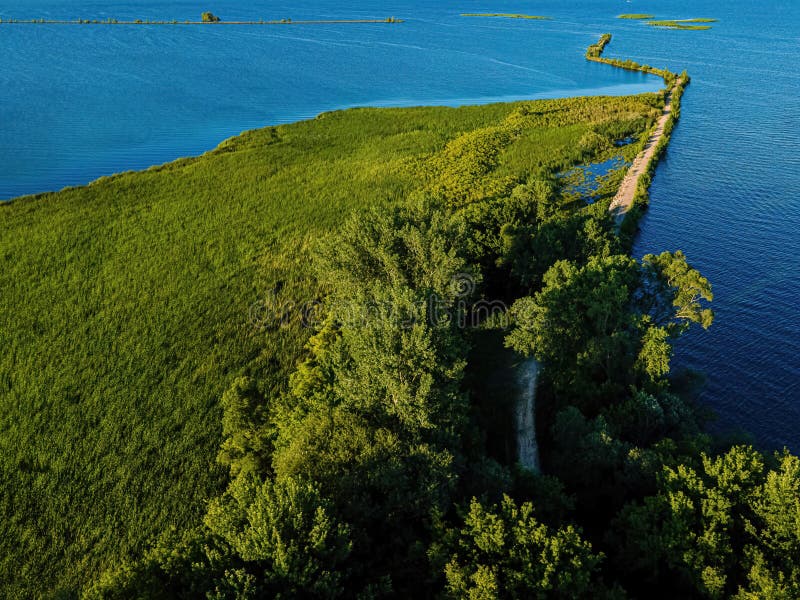 View of a Breakwall on the Fox River Stock Image - Image of landscape ...