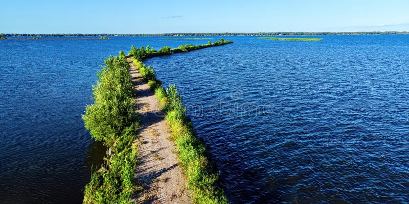 View of a Breakwall on the Fox River Stock Photo - Image of harbor ...