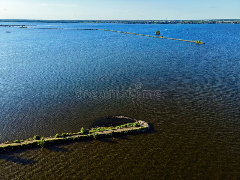 View of a Breakwall on the Fox River Stock Image - Image of midwest ...