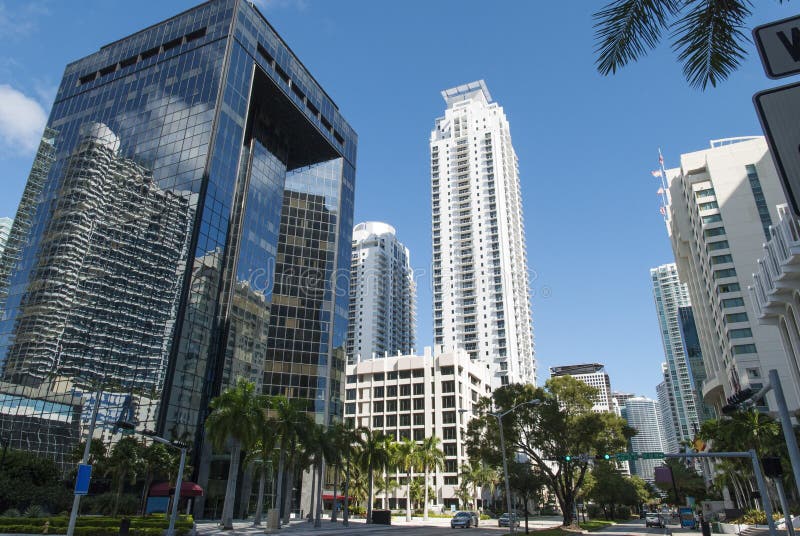 Miami Financial District stock image. Image of buildings - 13837833