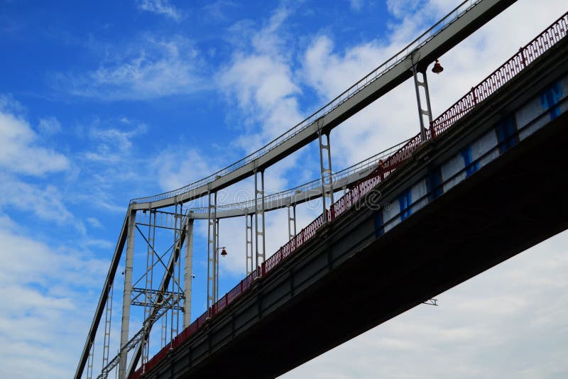 View of the Bridge from Below, the Bridge in Perspective, a Footbridge ...