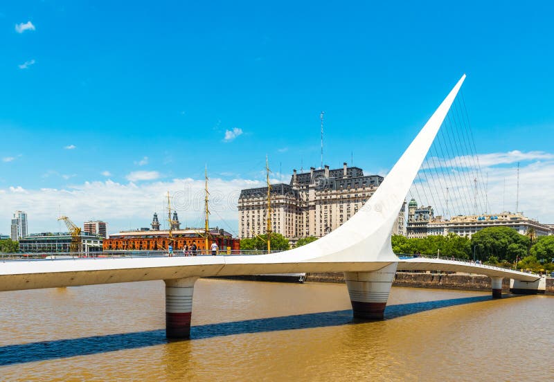 View of the Bridge in Buenos Aires, Argentina. Copy Space for Text ...