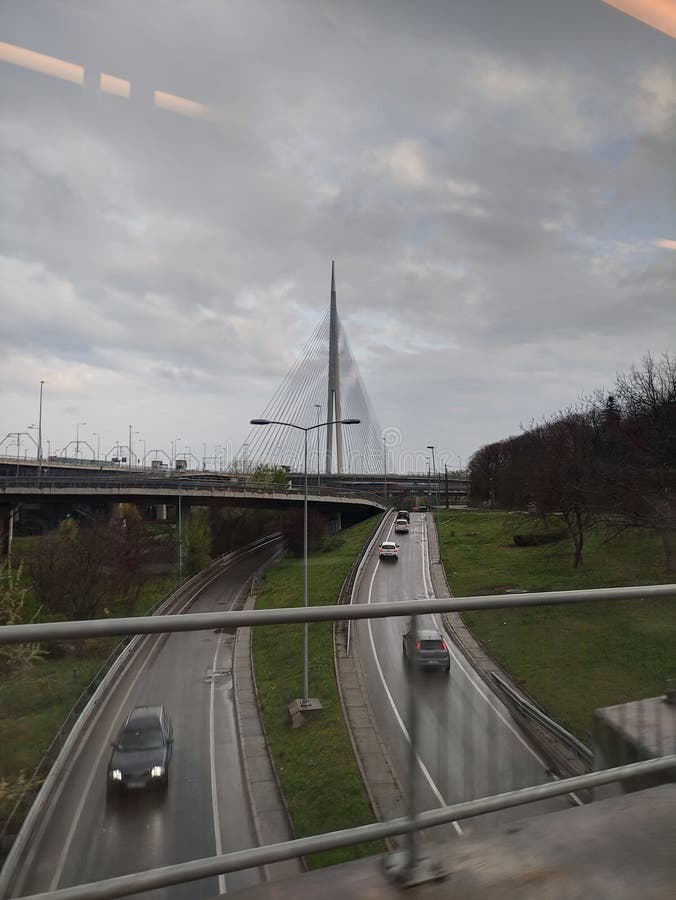 View of the Bridge Construction in Cloudy and Rainy Weather!!! Stock ...