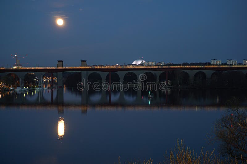 View of a Bridge Crossing Over a River Stock Photo - Image of plant ...