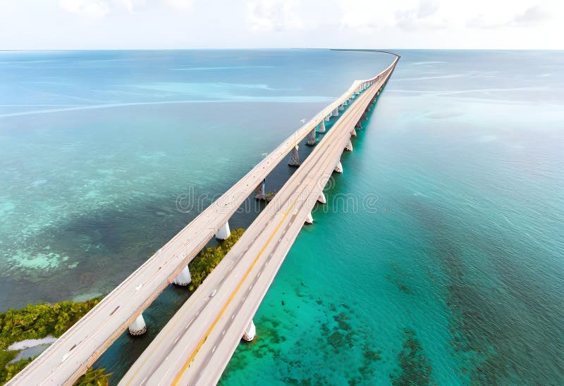 A View of the Bridge in the Florida Keys Stock Illustration ...