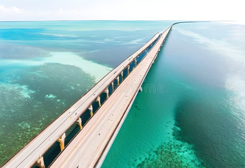 A View of the Bridge in the Florida Keys Stock Illustration ...
