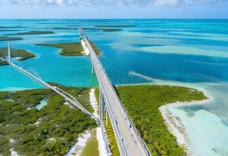 A View of the Bridge in the Florida Keys Stock Illustration ...