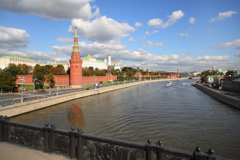 View from the Bridge on Moscow River and Kremlin Editorial Image ...