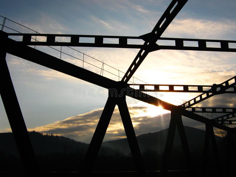 View of the Bridge with Mountain and Sky Stock Photo - Image of stone ...
