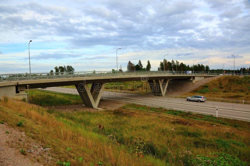 View on the Bridge Over Highway Editorial Stock Photo - Image of rural ...