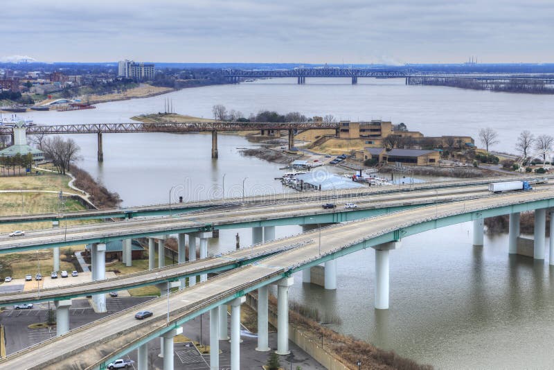 View of Bridge Over Mississippi River at Memphis, Tennessee Stock Image ...