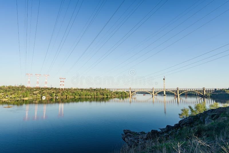 View of the Bridge of Preobrazhensky Stock Photo - Image of landscape ...