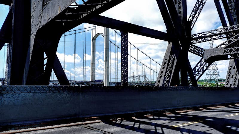 View of a Bridge Structure from the Inside of Another Bridge Stock ...