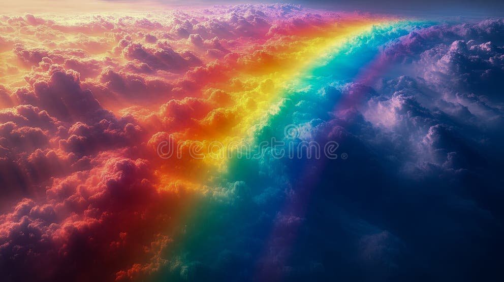 A View of the Bright Multi-colored Rainbow in the Sky Stock Photo ...
